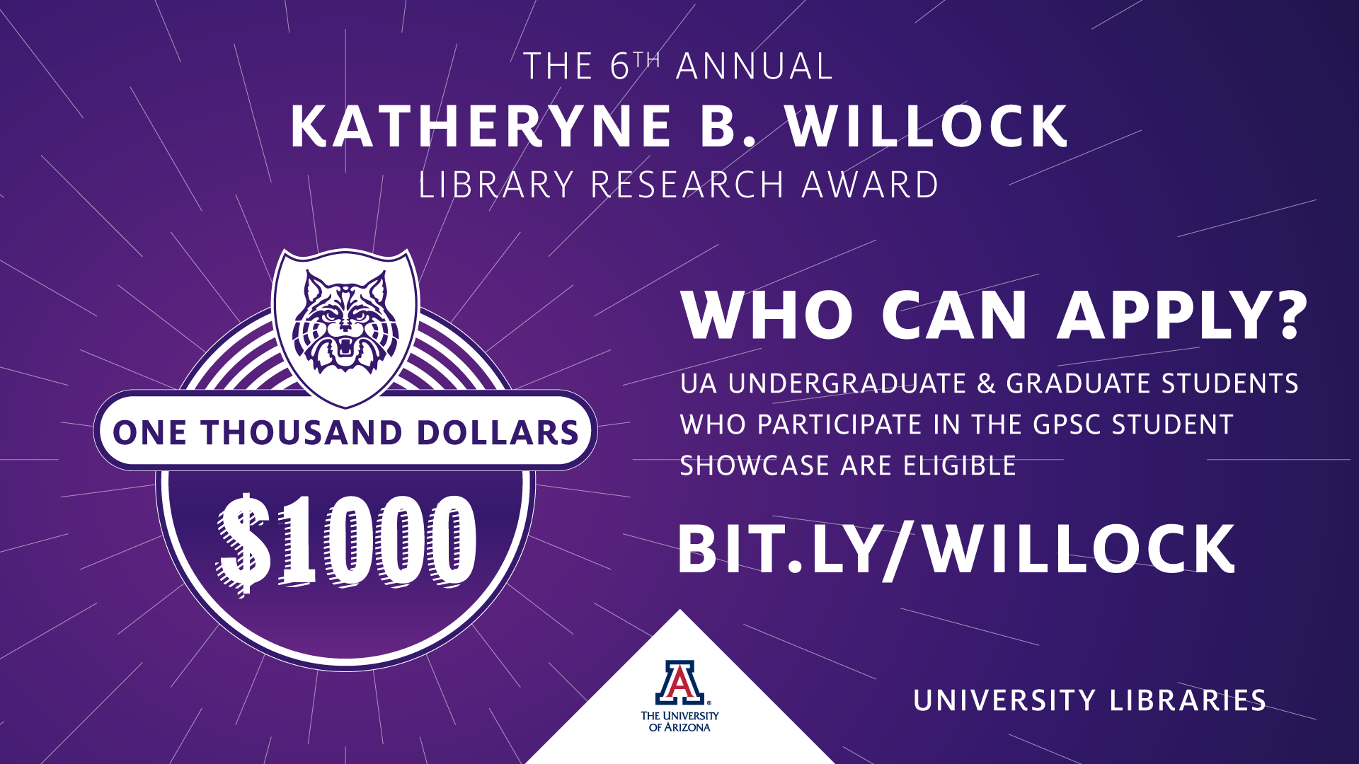 Apply for the $1,000 Willock Library Research Award | University of ...