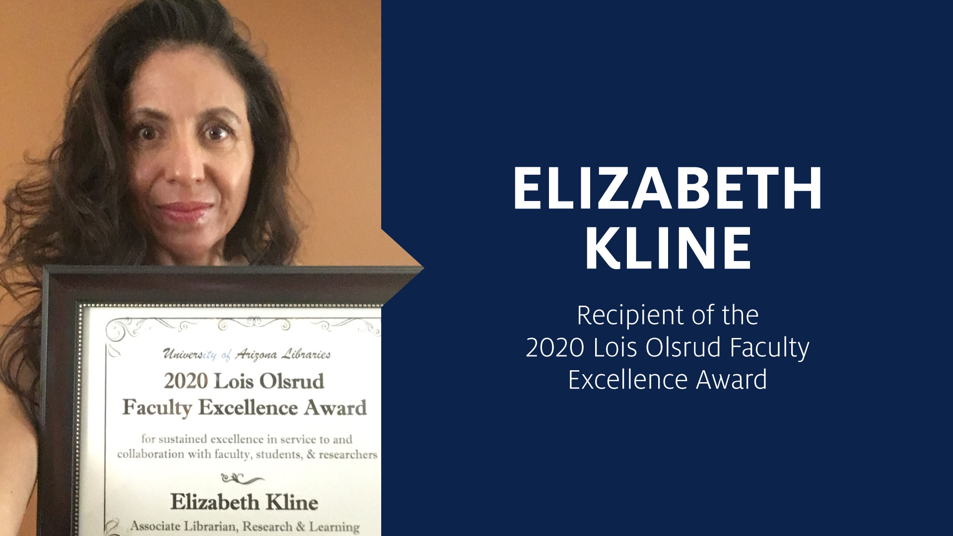 Elizabeth Kline receives 2020 Lois Olsrud Faculty Excellence Award ...
